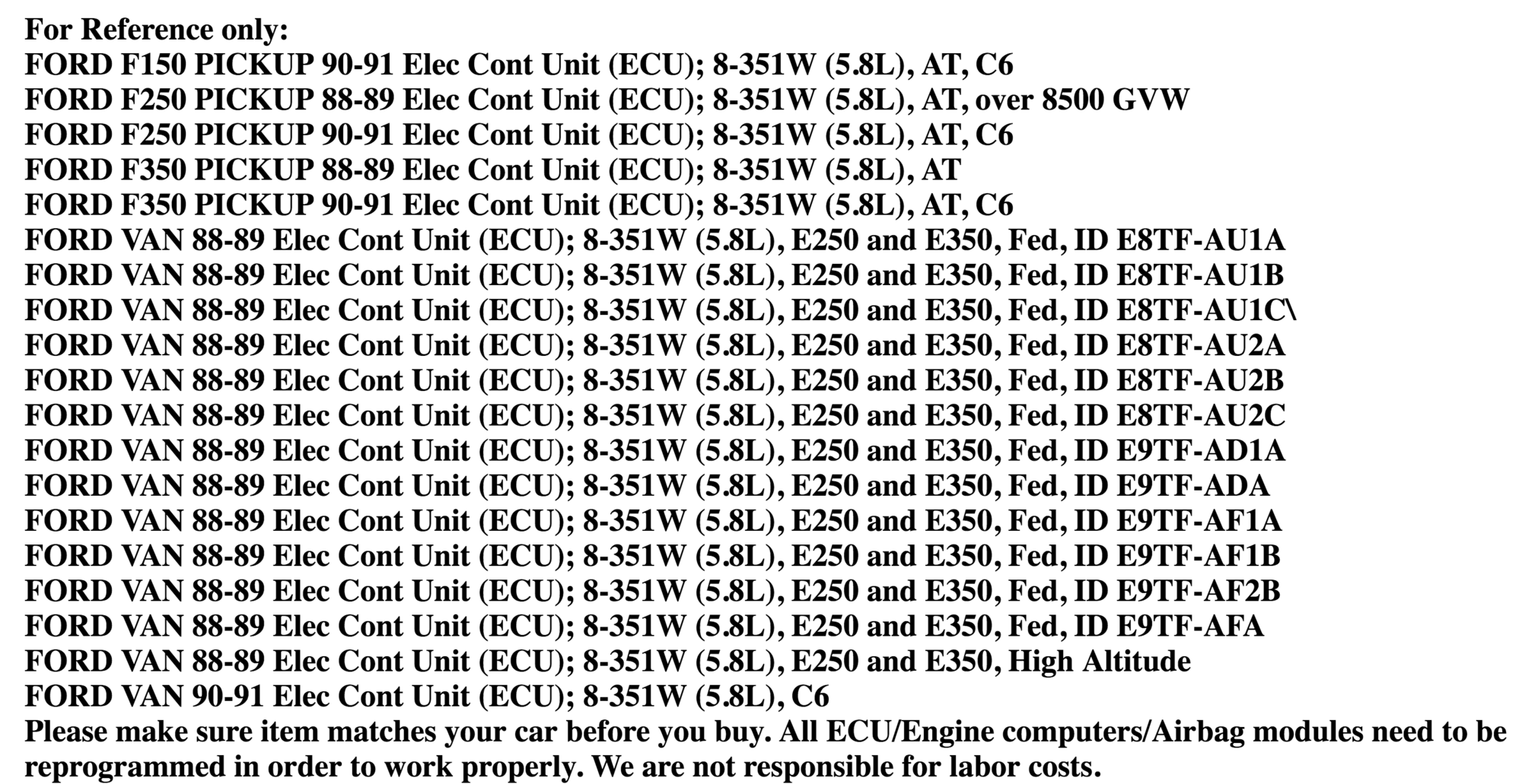 How Universal are ECUs? - Ford Truck Enthusiasts Forums