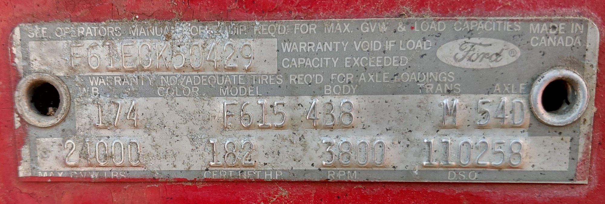 1971 F600 decode - Ford Truck Enthusiasts Forums