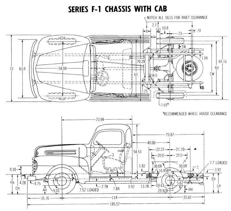 1949 F1 Frame Dimensions - Ford Truck Enthusiasts Forums