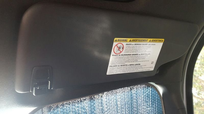 Sun Visor Warning Labels - Ford Truck Enthusiasts Forums