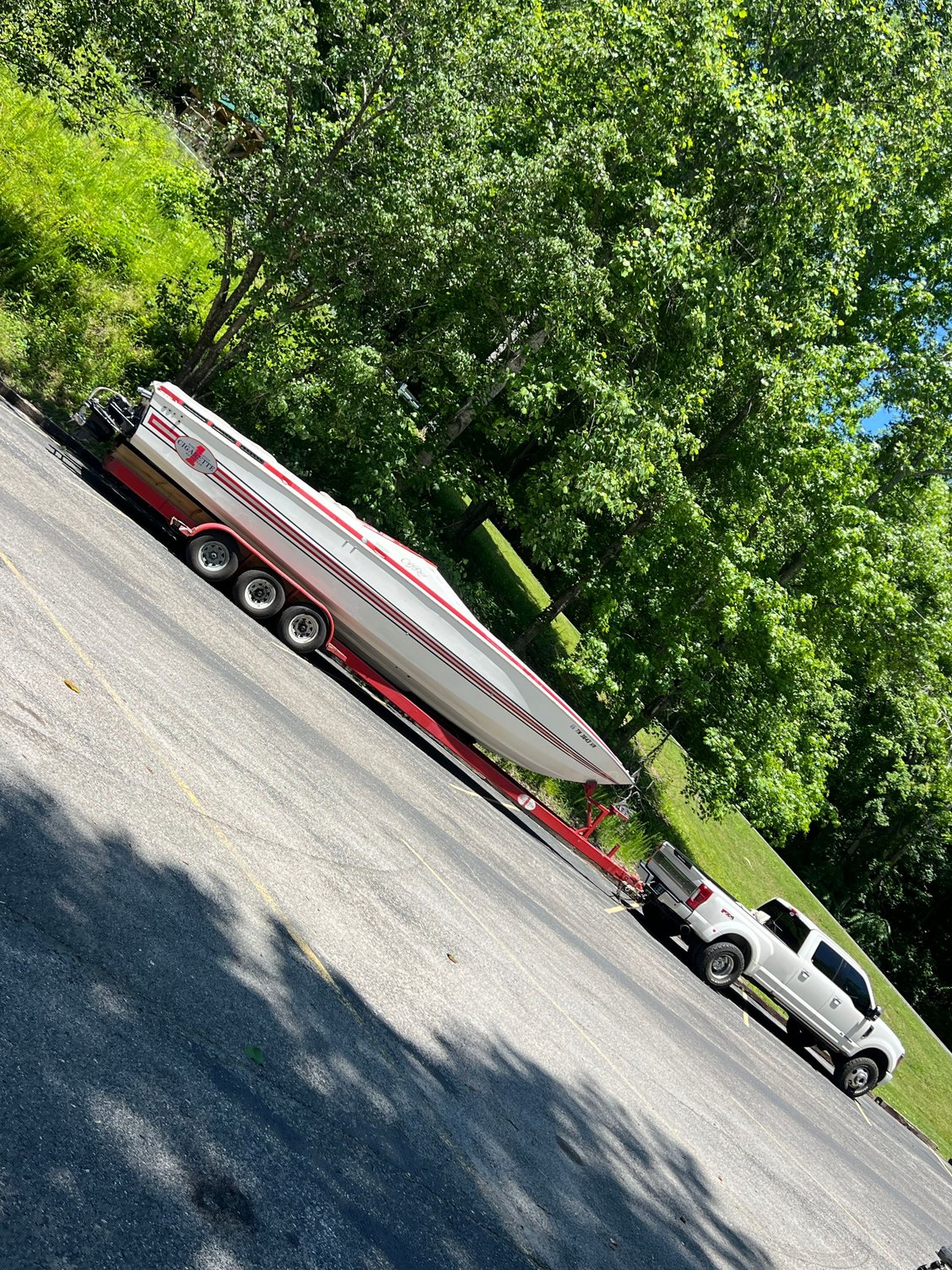 (2) 35-38ft steel trailer triple axel trailers - Offshoreonly.com
