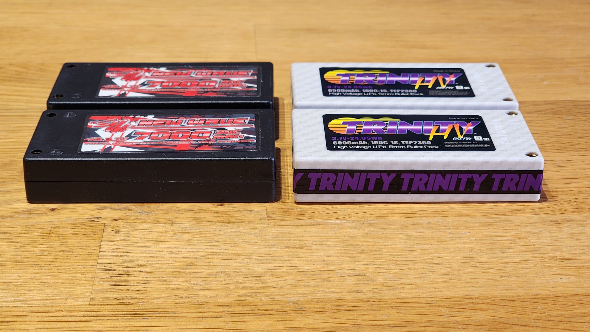 Two Trinity 6500 & Two Team New Wave 7000 1S 3.7v Lipo batteries Pan ...