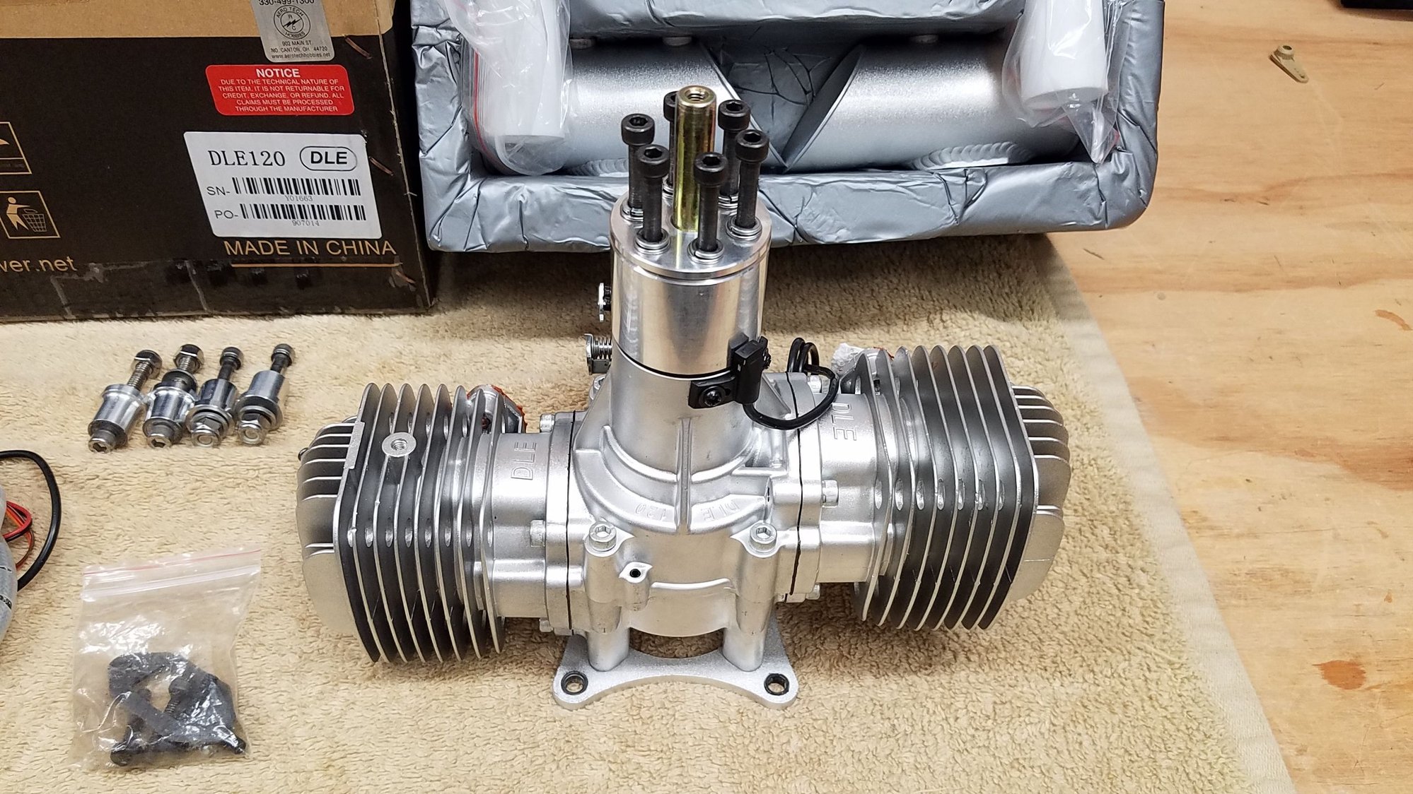 DLE-120 120cc Twin Gas Engine with Electronic Ignition and Mufflers ...