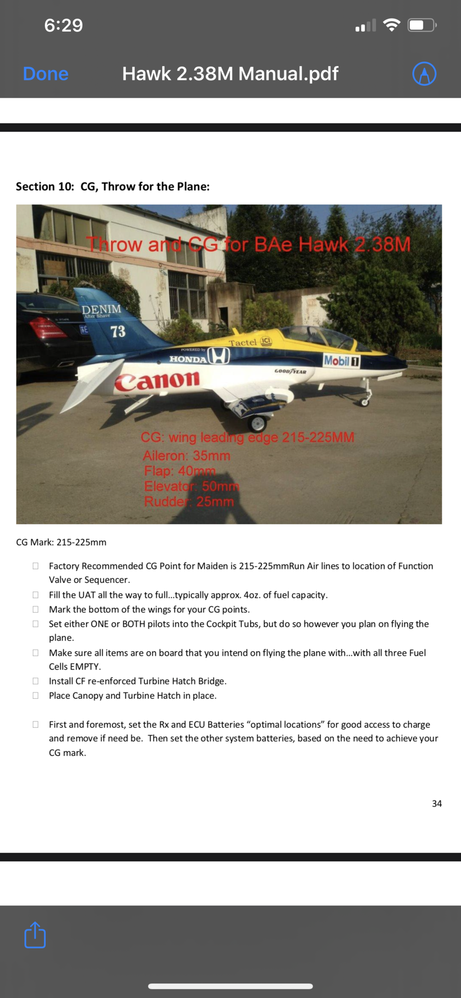 FEJ Hawk small 2.38m CG location - RCU Forums